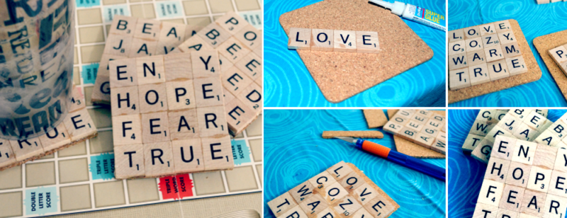DIY Scrabble Tile Coasters • Laugh Eat Learn