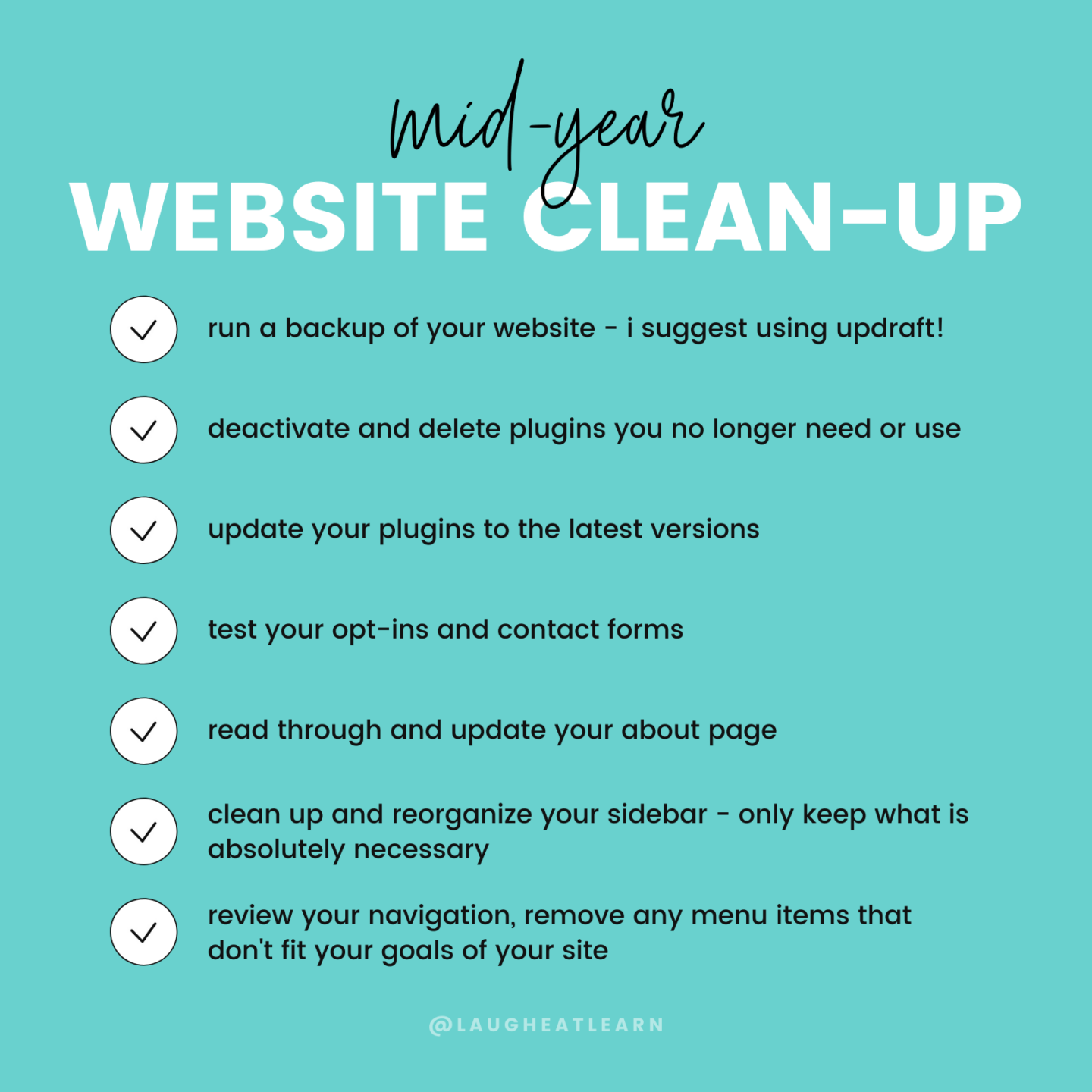 Mid-Year Website Clean-Up Checklist • Laugh Eat Learn