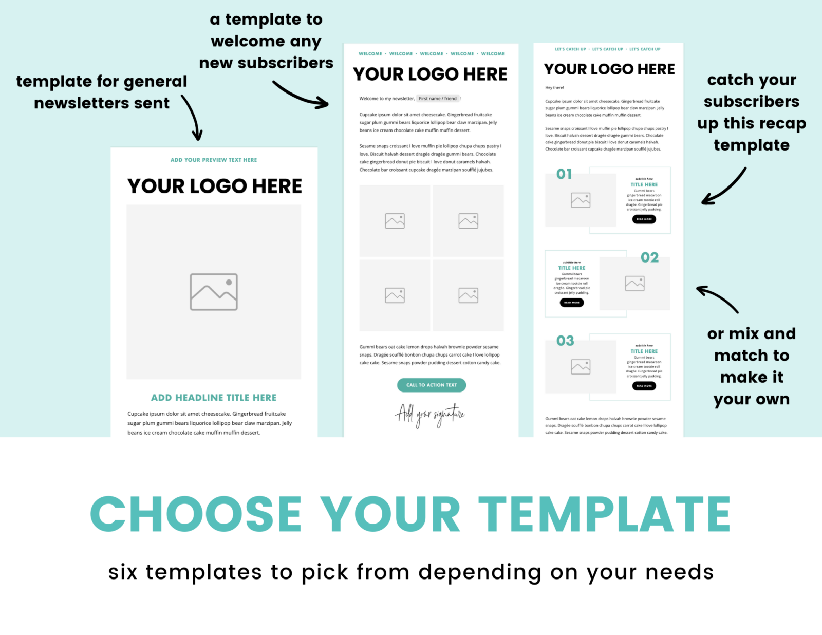 Flodesk Newsletter Templates • Laugh Eat Learn