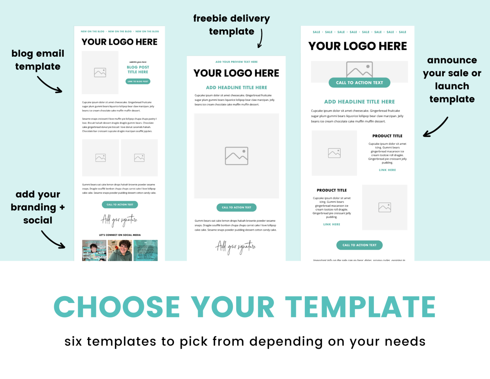 Flodesk Newsletter Templates • Laugh Eat Learn