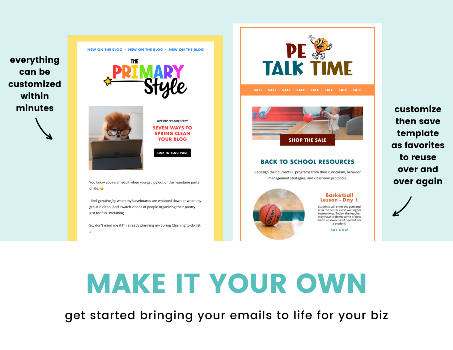 Flodesk Newsletter Templates • Laugh Eat Learn